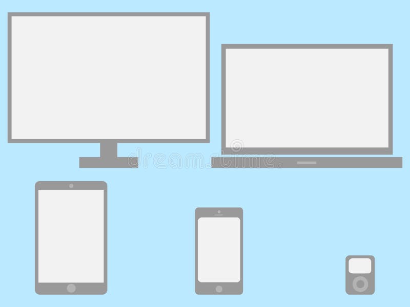 Simple Design of Different Devices Stock Vector - Illustration of ...