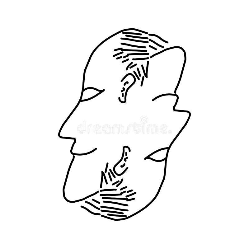 Simple design of dual face stock illustration. Illustration of face ...