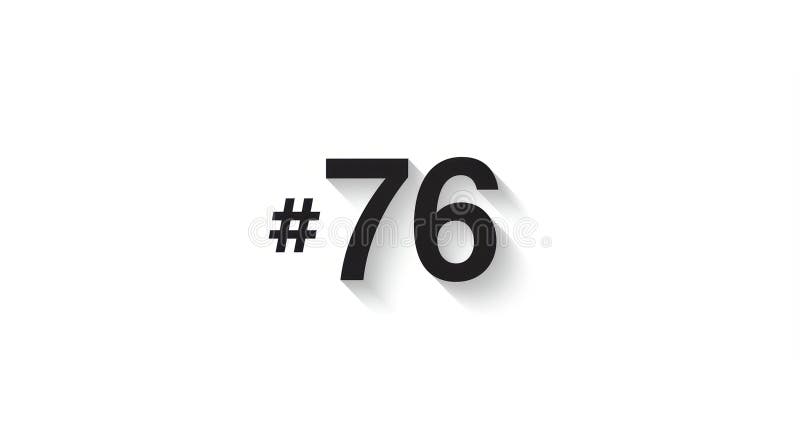 Hashtag Seventy-Six stock illustration. Illustration of brand - 383381112