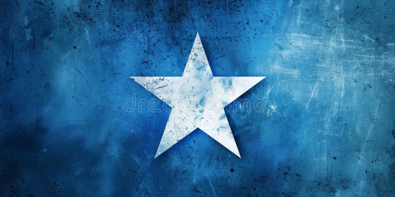 Simple Design Featuring a Single White Star on a Blue Field. Stock ...