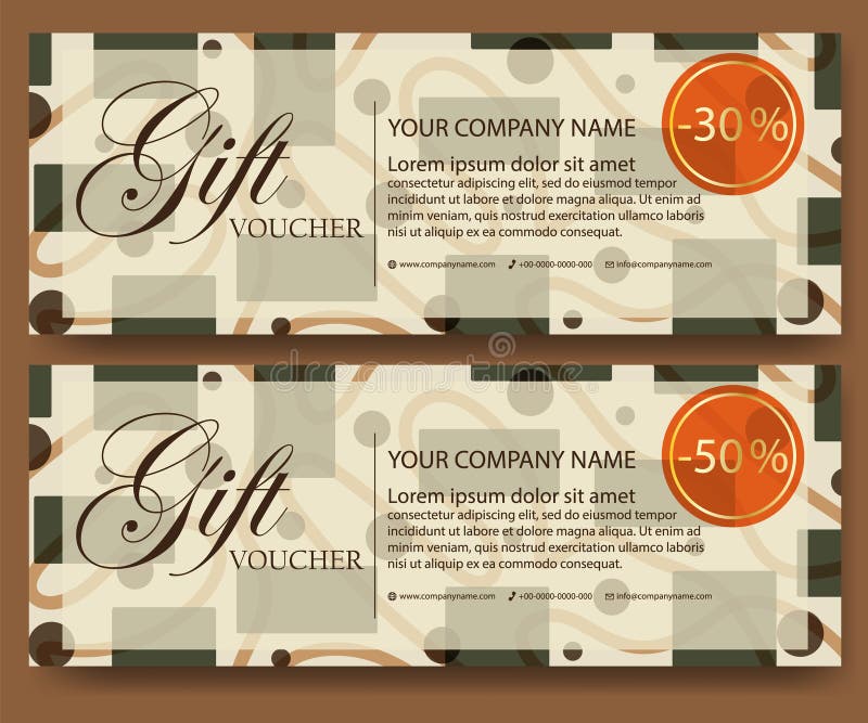 Simple Design Gift Voucher Template. Set of Elegant Voucher with ...