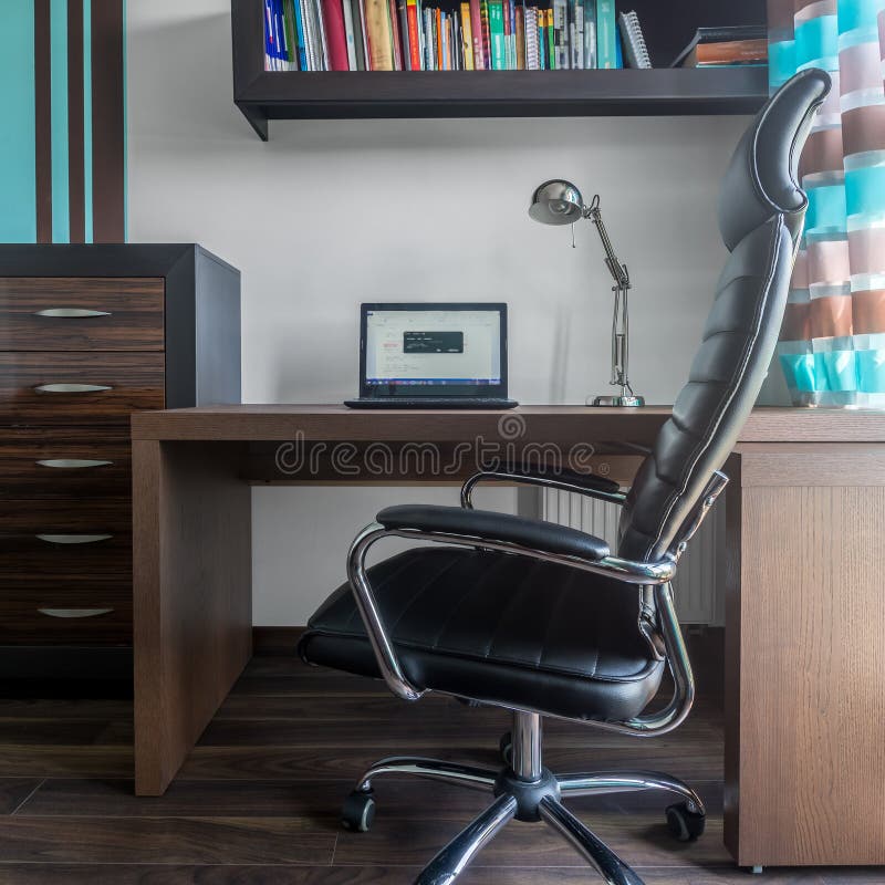 Simple Design in Home Office Stock Image - Image of simple, furniture ...