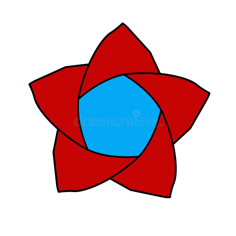 Simple Design of Icon Star Red Combination Blue on White Background ...