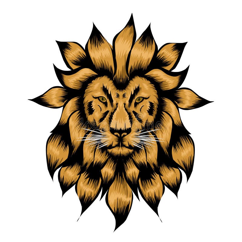 Simple Design of Illustration Face Lion Stock Illustration ...