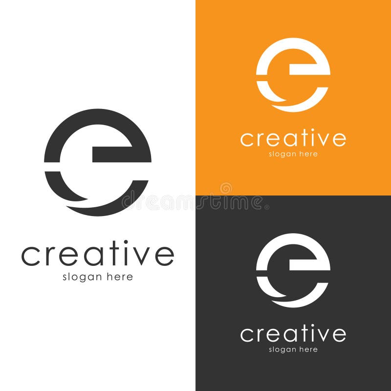 Simple Design of Letter E Elements Stock Vector - Illustration of ...