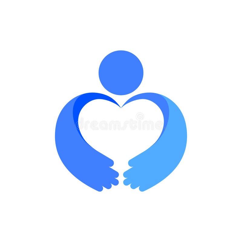 Simple Design of Love from Hand Hugging Stock Vector - Illustration of ...