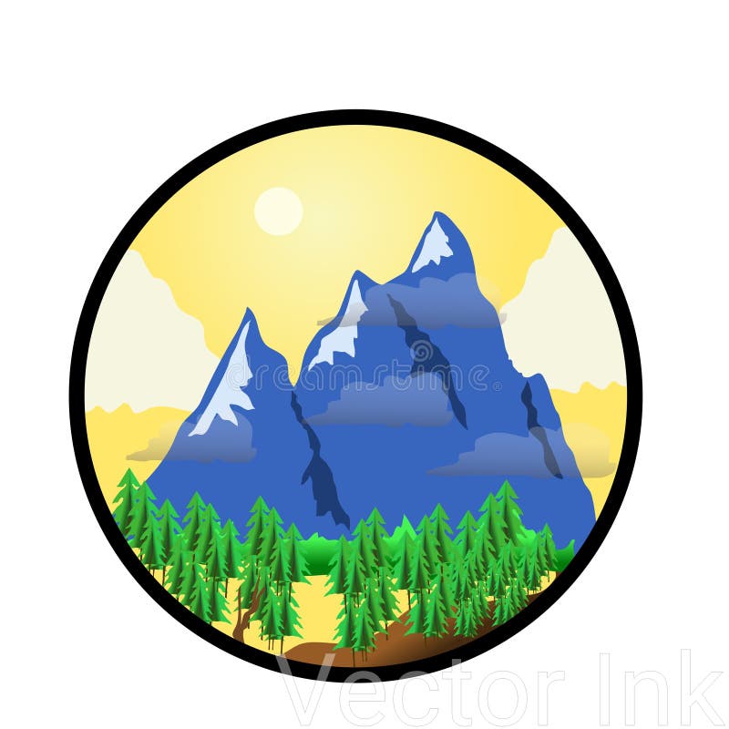 A Simple Circle Logo Design in Yellow Color Stock Illustration ...