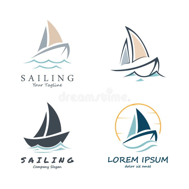Simple Design of Sailboat Logo Stock Vector - Illustration of design ...