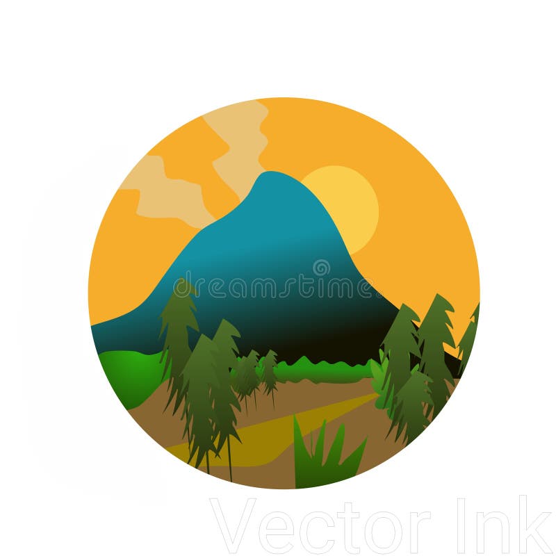 A Simple Circle Logo Design in Yellow Color Stock Illustration ...