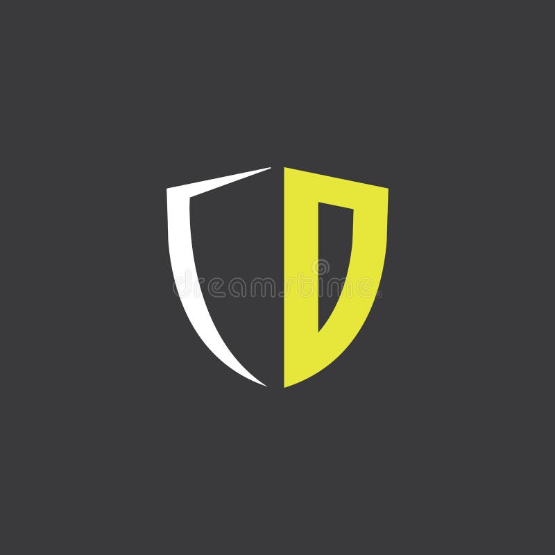 Simple Design Shield with Letter D Stock Vector - Illustration of ...