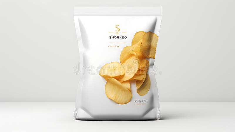 Simple Design Snack Packaging Featuring Crispy Potato Chips in Focus ...