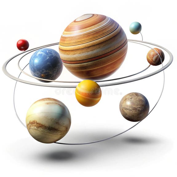 Abstract Solar System with Orbiting Planets Stock Illustration ...