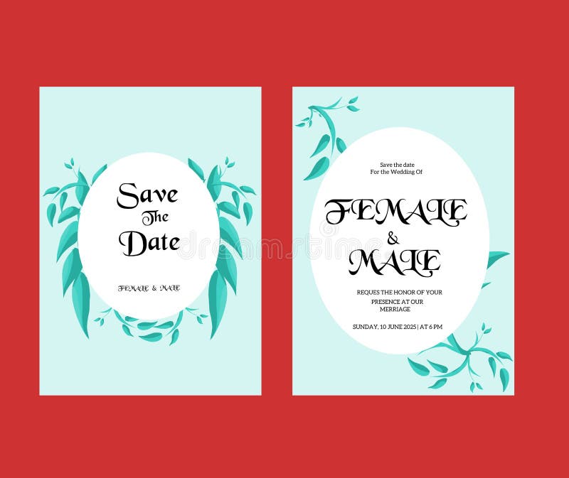 Simple Design of Wedding Invitation. Stock Illustration - Illustration ...