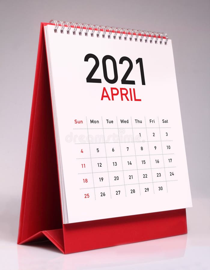 Simple Desk Calendar 2021 - April Stock Illustration - Illustration of ...