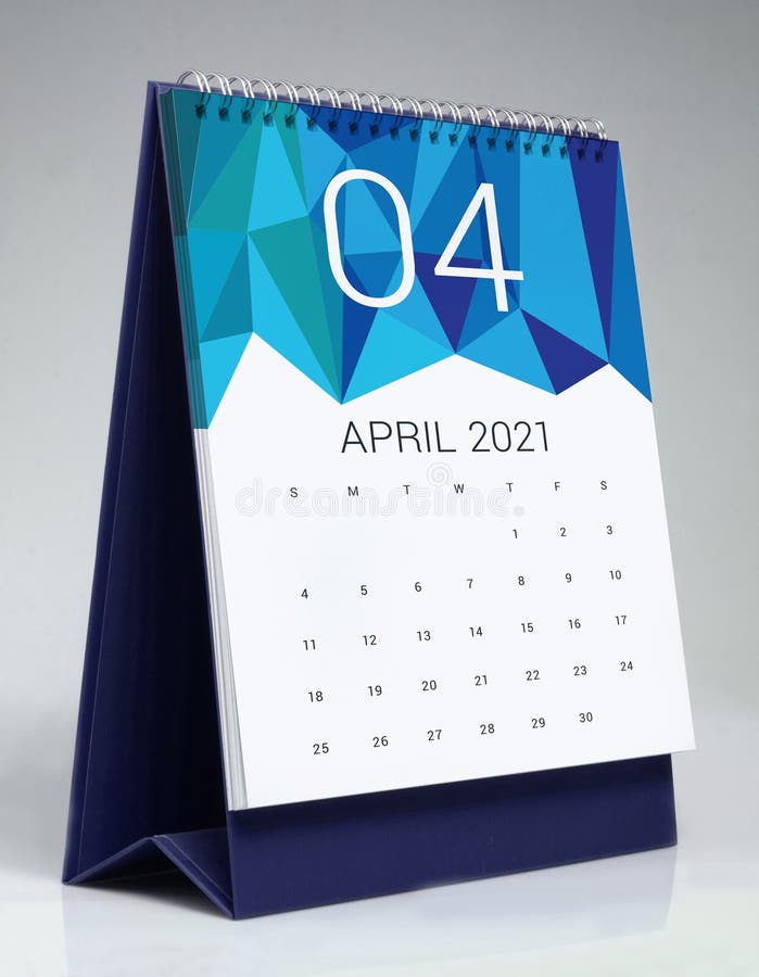 Simple Desk Calendar 2021 - April Stock Illustration - Illustration of ...