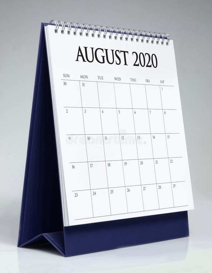 Simple Desk Calendar 2020 - August Stock Image - Image of desk ...