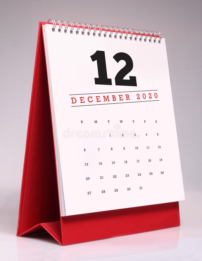Simple Desk Calendar 2020 - December Stock Image - Image of template ...