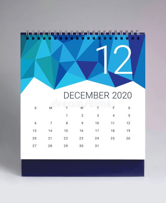 Simple Desk Calendar 2020 - December Stock Image - Image of december ...