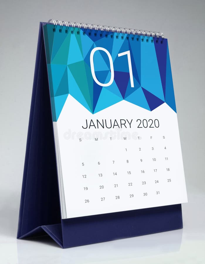 Simple Desk Calendar 2020 - January Stock Photo - Image of 2020, month ...