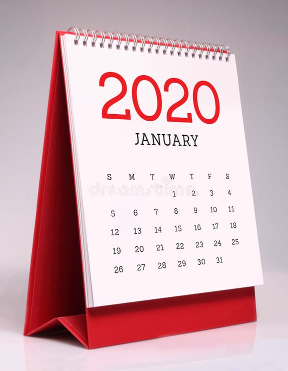 Simple Desk Calendar 2020 - January Stock Image - Image of year, month ...