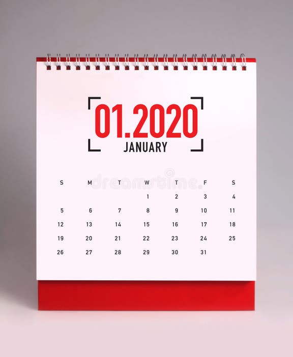 Simple Desk Calendar 2020 - January Stock Image - Image of simple ...