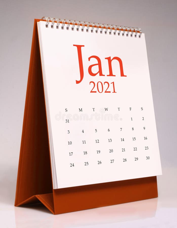 Simple Desk Calendar 2021 - January Stock Photo - Image of template ...