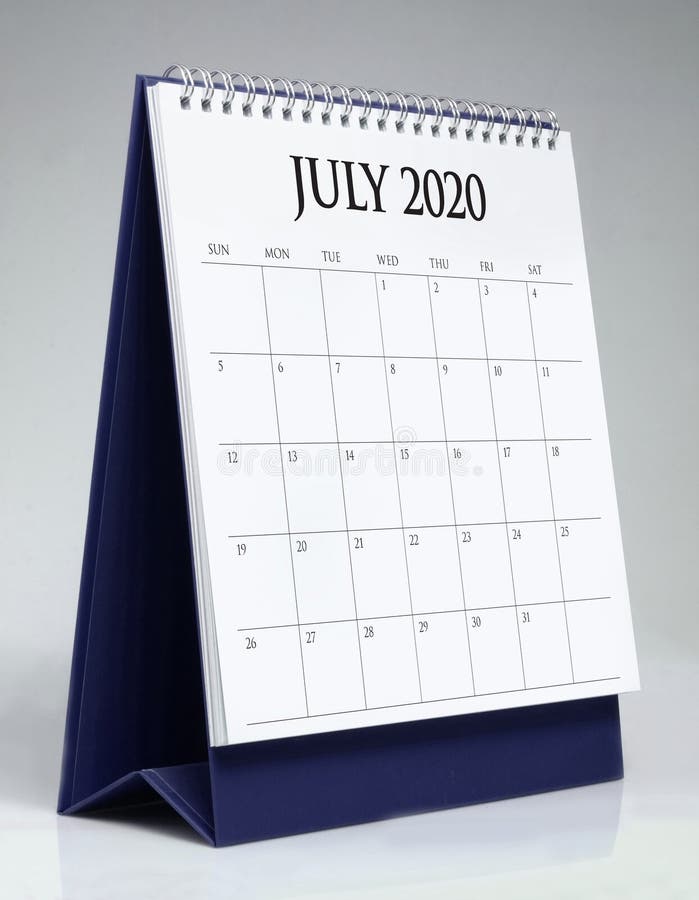 Simple Desk Calendar 2020 - July Stock Photo - Image of july, template ...