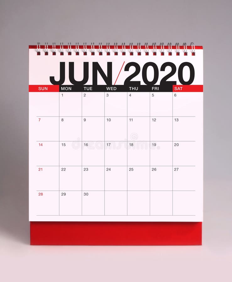 Simple Desk Calendar 2020 - June Stock Image - Image of desk, 2020: ...