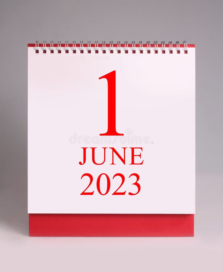 Simple Desk Calendar 2023 - June Stock Photo - Image of number, june ...