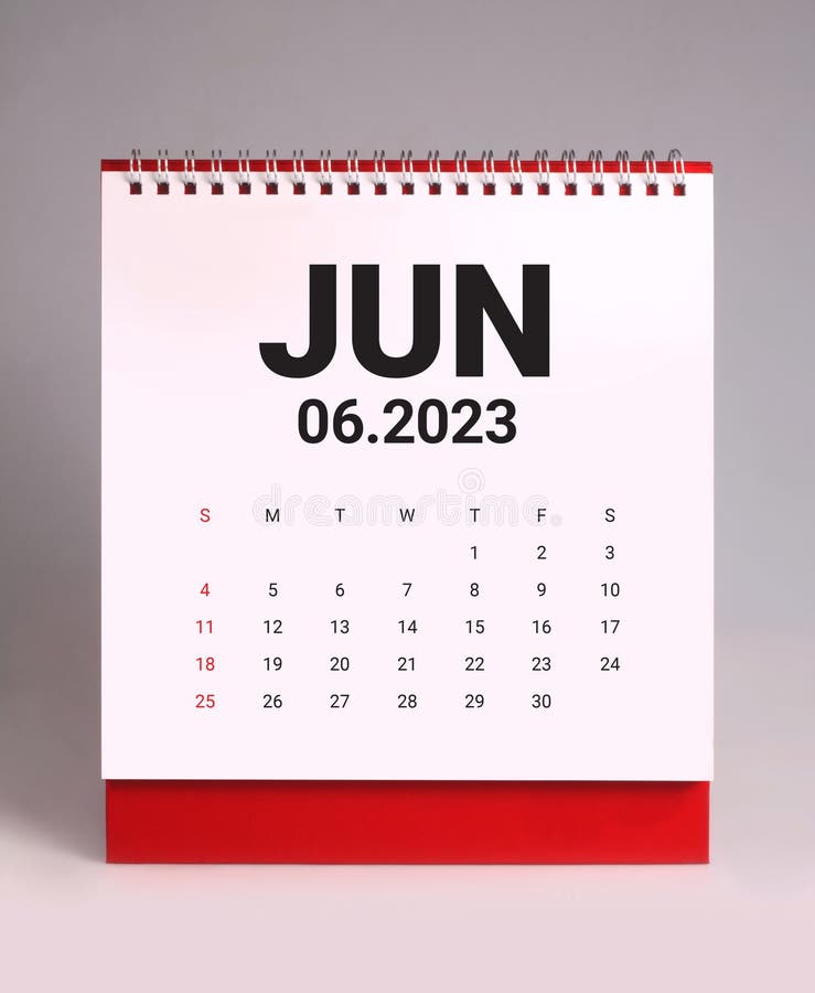 Simple Desk Calendar 2023 - June Stock Illustration - Illustration of ...