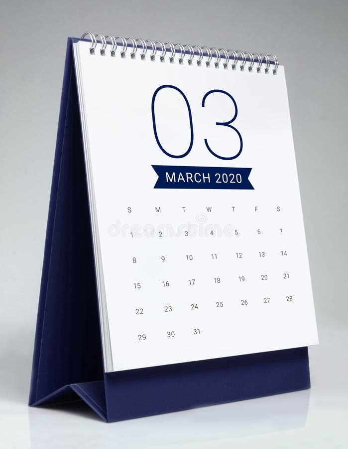 Simple Desk Calendar 2020 - March Stock Image - Image of year, desk ...