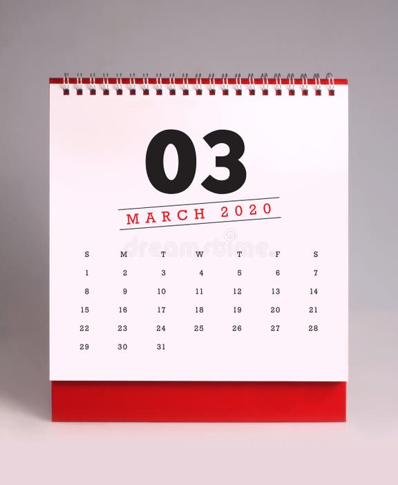 Simple Desk Calendar 2020 - March Stock Image - Image of desk, design ...