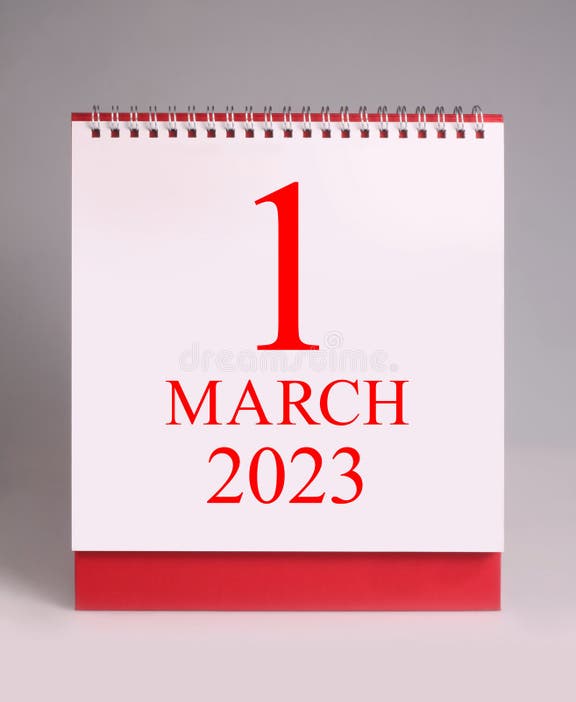 Simple Desk Calendar 2023 - March Stock Photo - Image of monthly, table ...