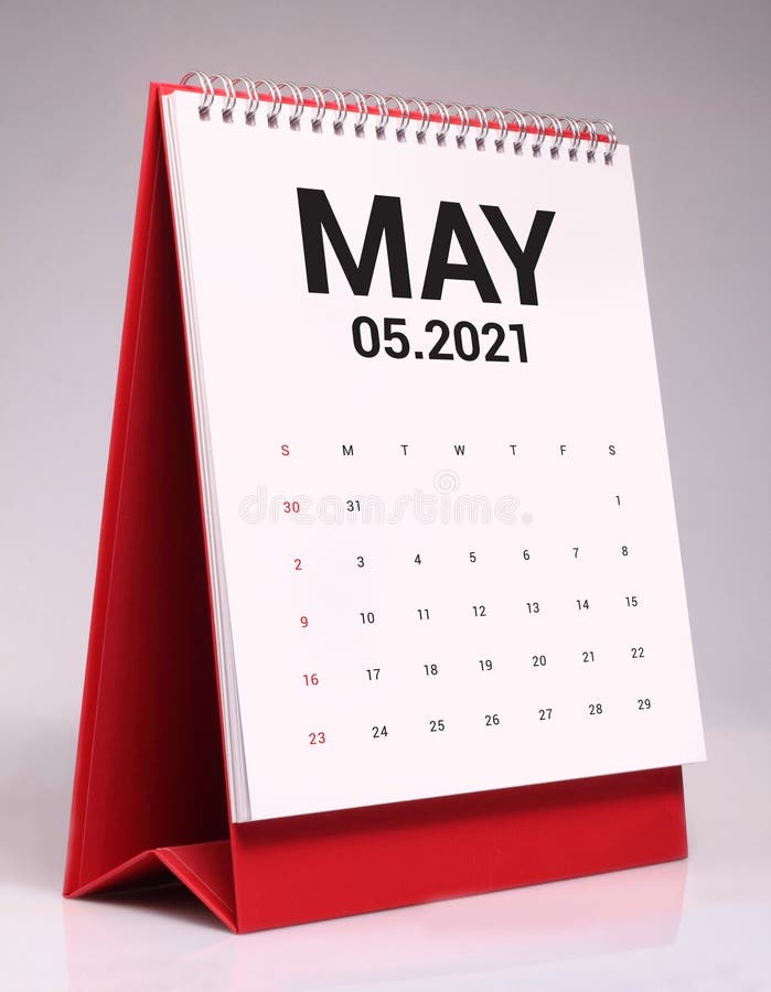 Simple Desk Calendar 2021 - May Stock Illustration - Illustration of ...