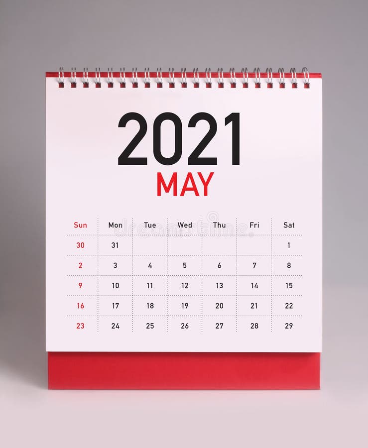 Simple Desk Calendar 2021 - May Stock Photo - Image of simple, desk ...