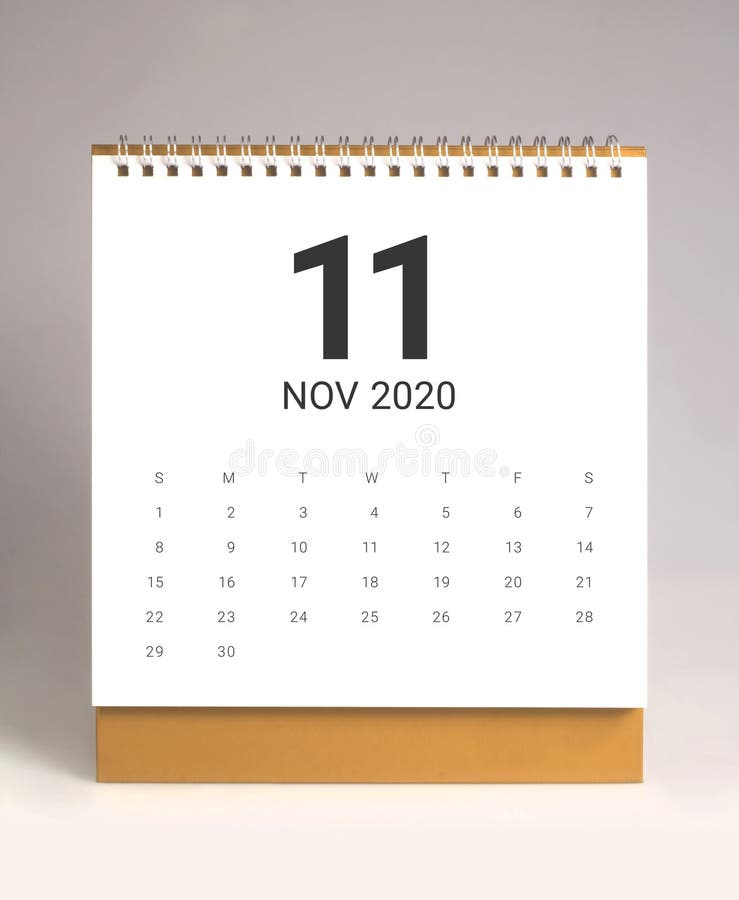 Simple Desk Calendar 2020 - November Stock Photo - Image of simple ...