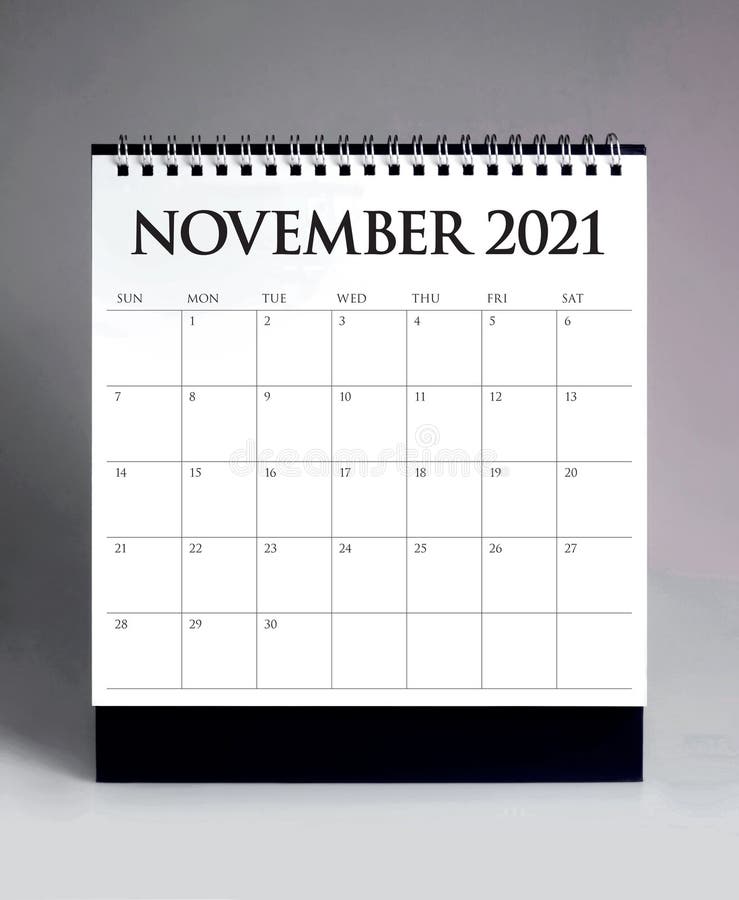 Simple Desk Calendar 2021 - November Stock Image - Image of 2021 ...