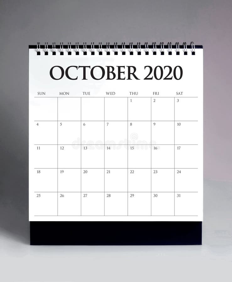 Simple Desk Calendar 2020 - October Stock Photo - Image of desk, simple ...