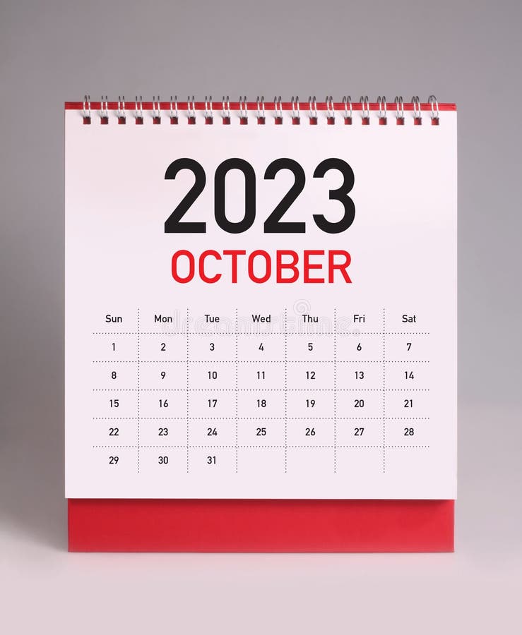 Simple Desk Calendar 2023 - October Stock Photo - Image of october ...