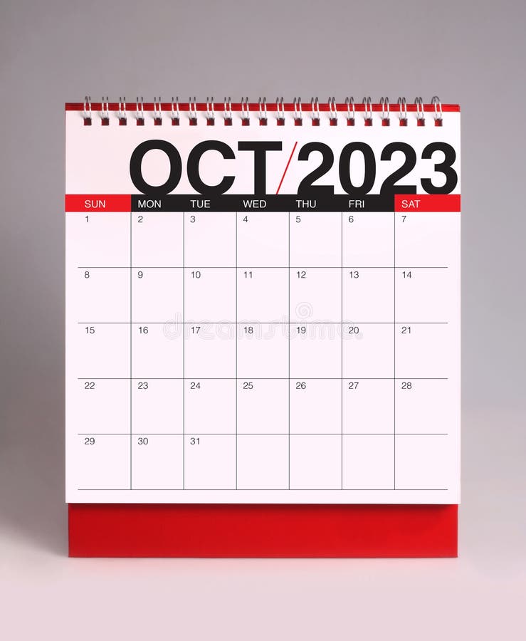 Simple Desk Calendar 2023 - October Stock Image - Image of 2023 ... Simple Desk Calendar 2023 - October Stock Image - Image of 2023 ...