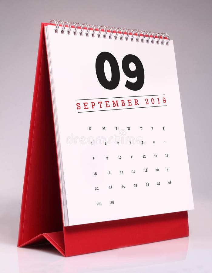 Simple Desk Calendar 2019 - September Stock Photo - Image of monthly ...