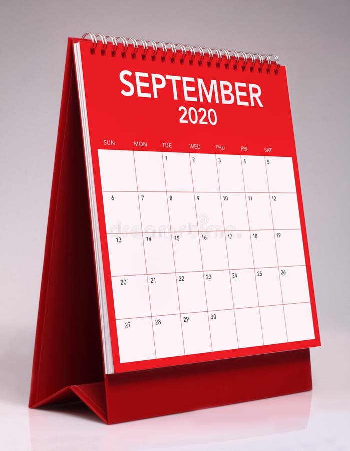 Simple Desk Calendar 2020 - September Stock Image - Image of year ...