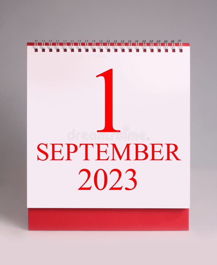Simple Desk Calendar 2023 - September Stock Photo - Image of number ...