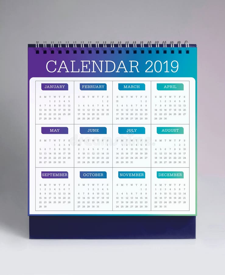 Simple desk calendar 2019 stock photo. Image of simple - 135365068