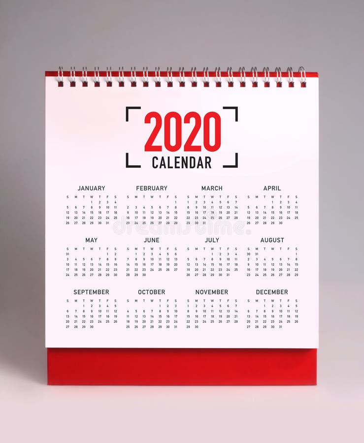 Simple desk calendar 2020 stock photo. Image of 2020 - 156682476