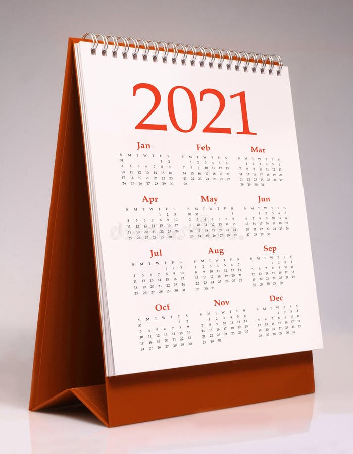 Simple desk calendar 2021 stock photo. Image of month - 201133218