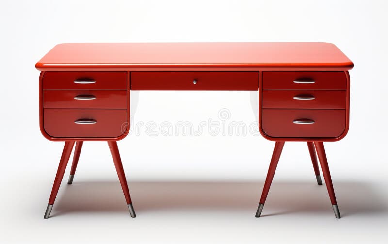 Simple Desk on White Background -Generative Ai Stock Illustration ...