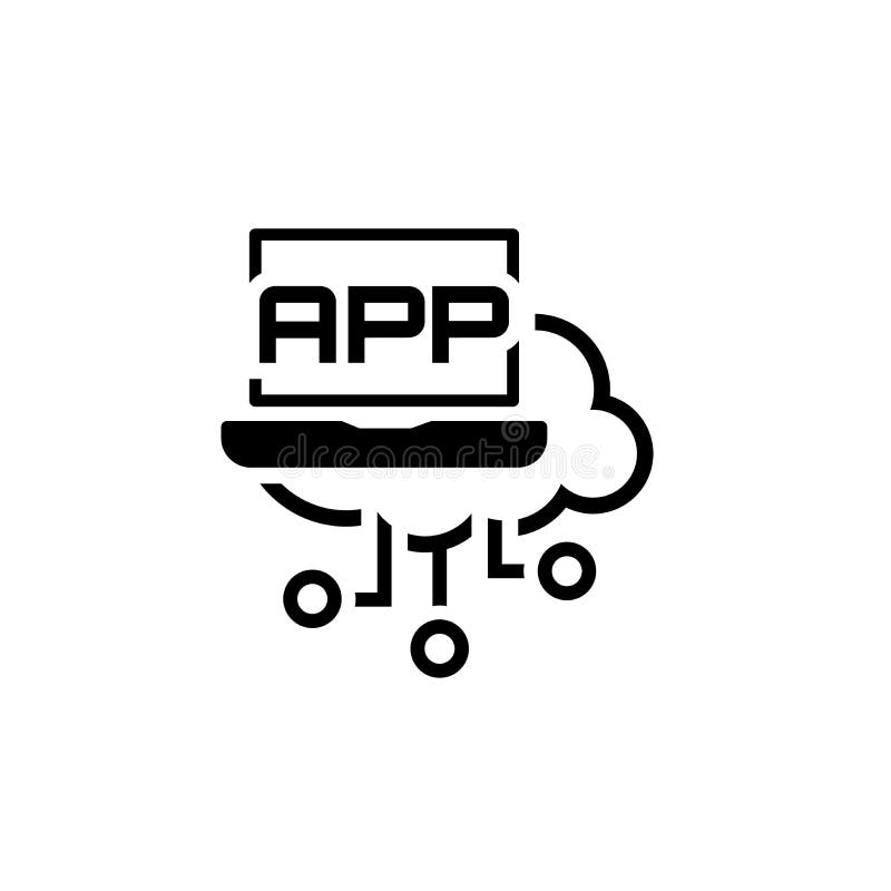 Simple Desktop APP Vector Line Icon Stock Vector - Illustration of sign ...