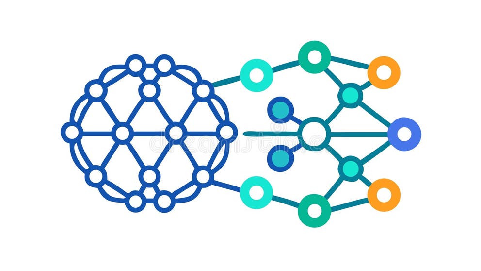 A Simple Diagram Of An Artificial Neural Network Vector Design Generative Ai Stock Vector