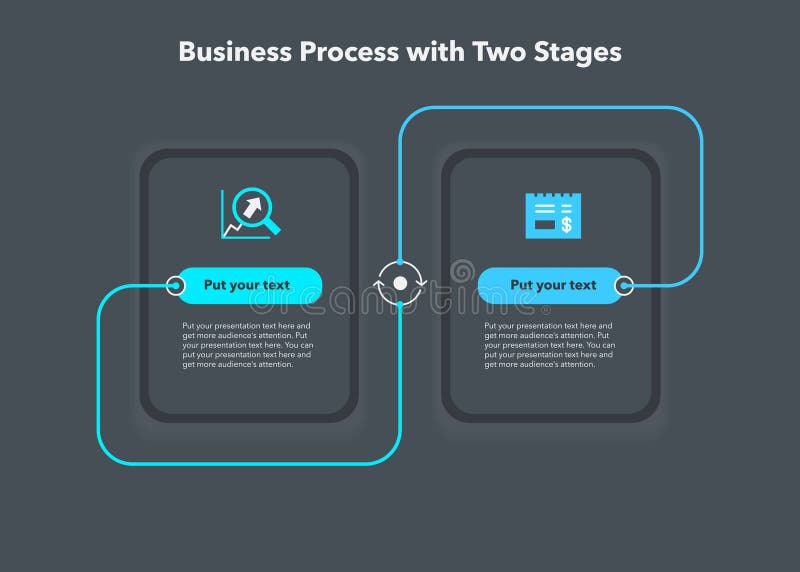 Simple Diagram for Business Process with Two Stages - Dark Version ...